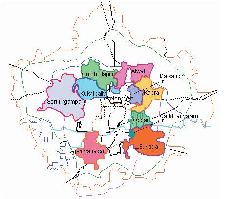 Figure 2. Zonal wise Municipalities of Cyberabad in Hyderabad City