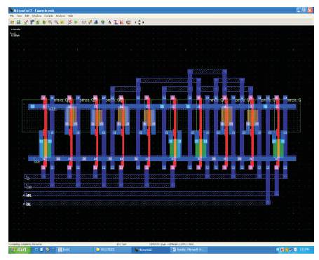Figure 6. Layout of LECTOR based single ended SRAM