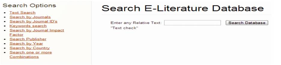 Figure 2. Database Search Page