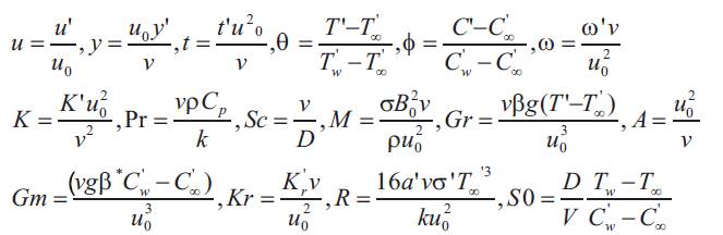 Using the transformations (8), the non dimensional forms of (1), (3 ...
