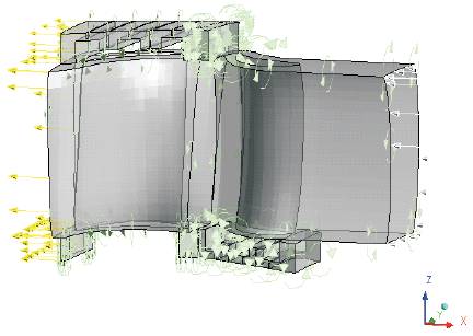 Figure 5. Boundary conditions definition (blade, hub, shroud)
