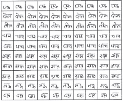 Figure 2. Sample Data of Marathi Word